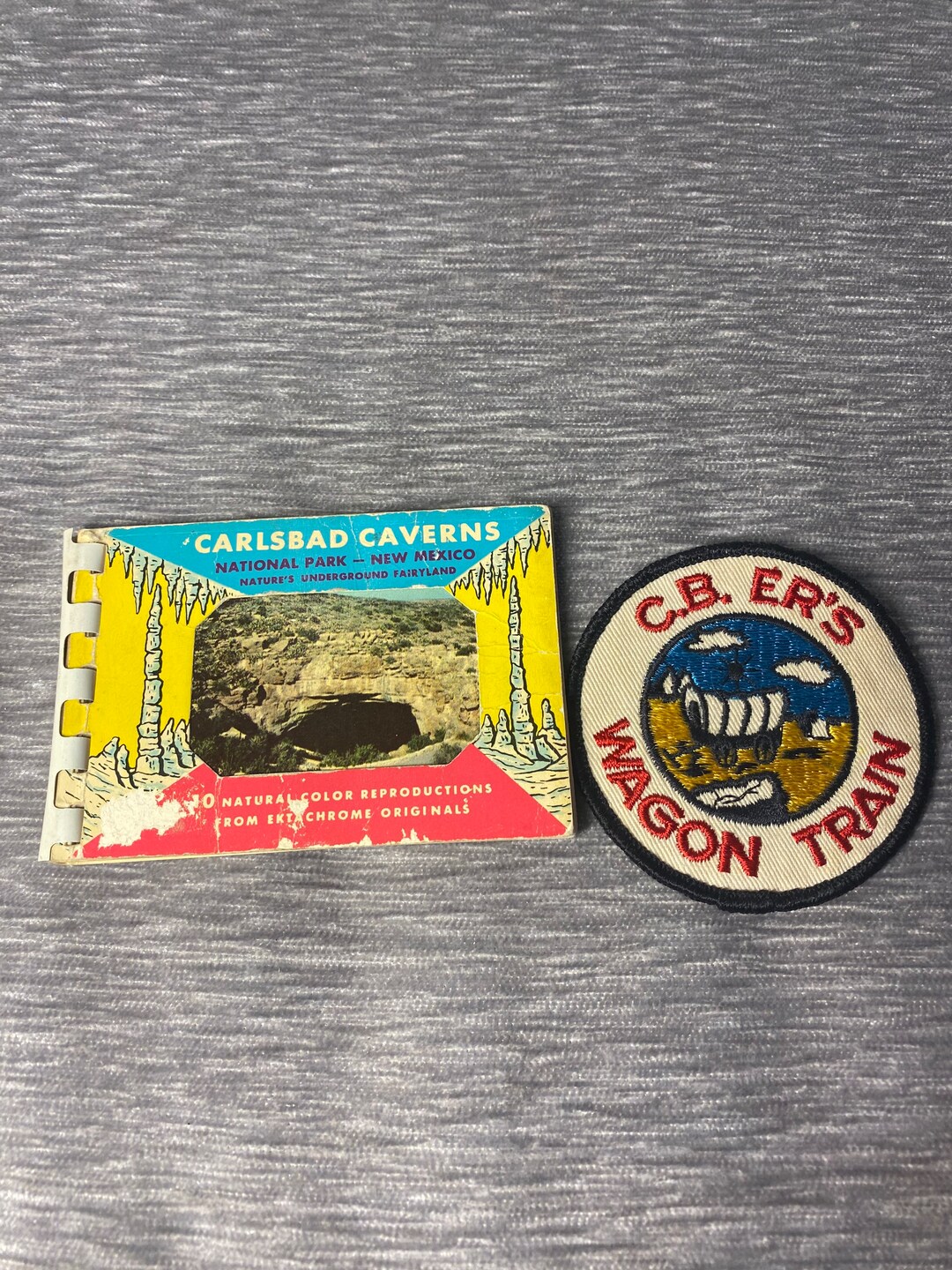 Vintage Carlsbad Caverns Souvenir Photo Book & Wagon Train Patch - Etsy