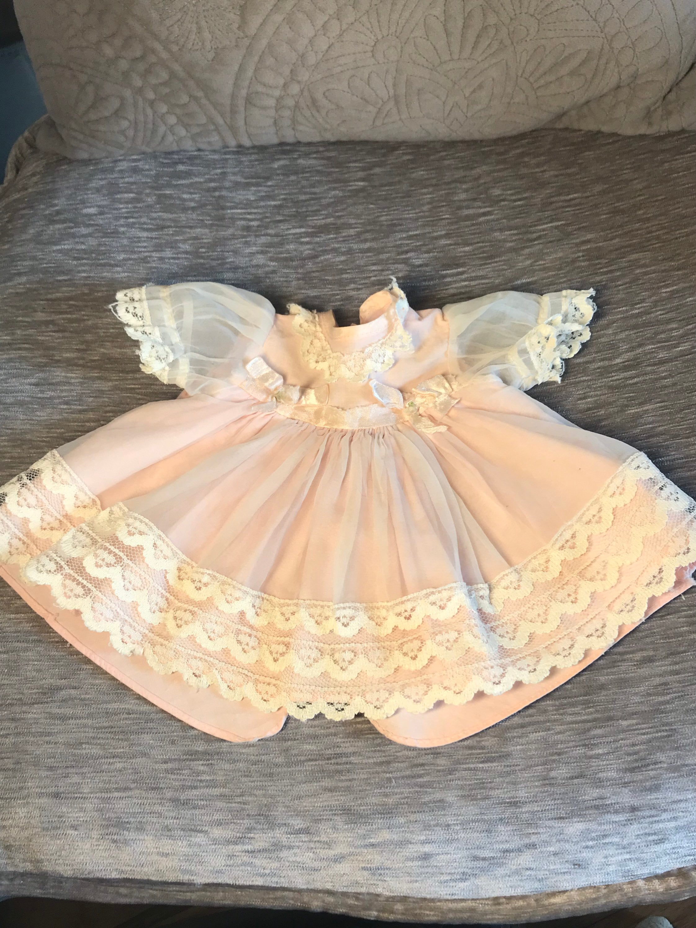 Vintage 1970's doll Dress charming Pink Cotton Dress - Etsy