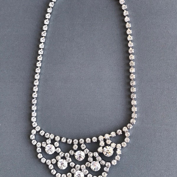 Rhinestone Necklace - Etsy