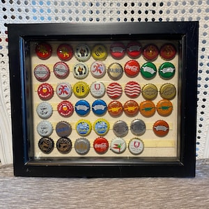 Vintage Beer & Soda Cap Collection: Black Shadow Box Display (9.5"x11.5 ...