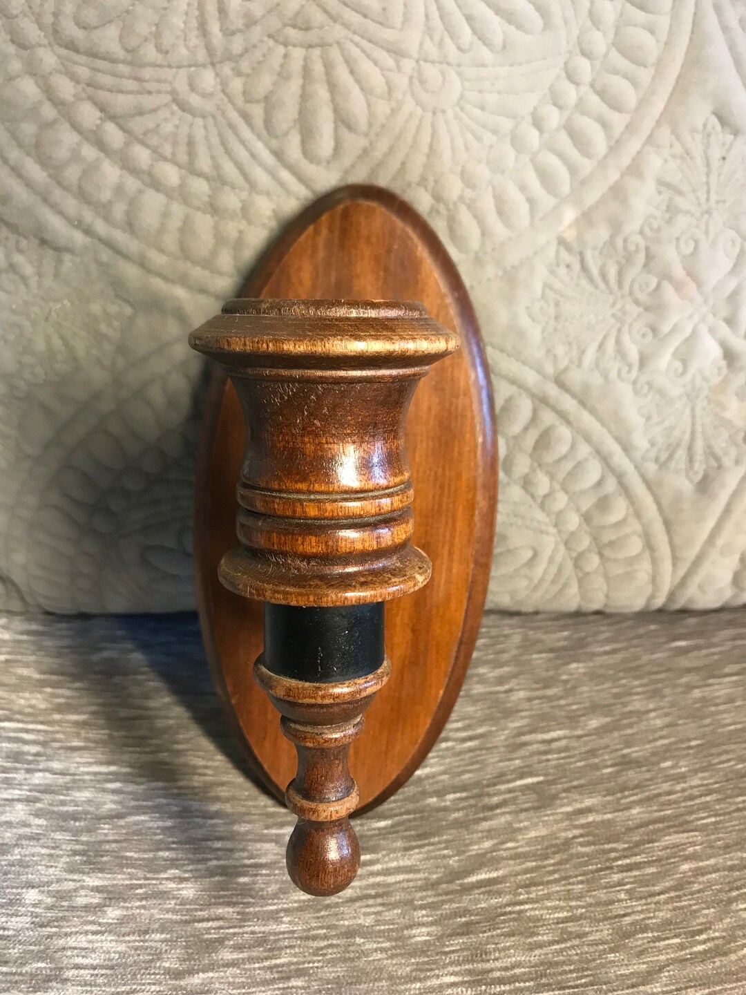 Candle Sconce - Vintage - 1970's - Turned Wood and Curled Iron - Wall Sconce - Cottage Chic ...