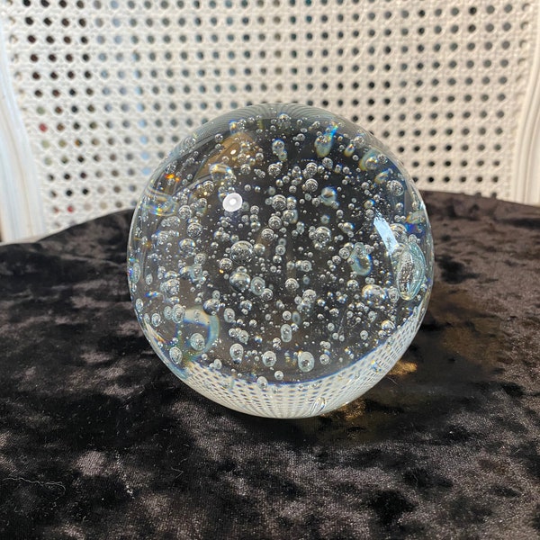 Vintage Flowers Paperweight Glass - Etsy