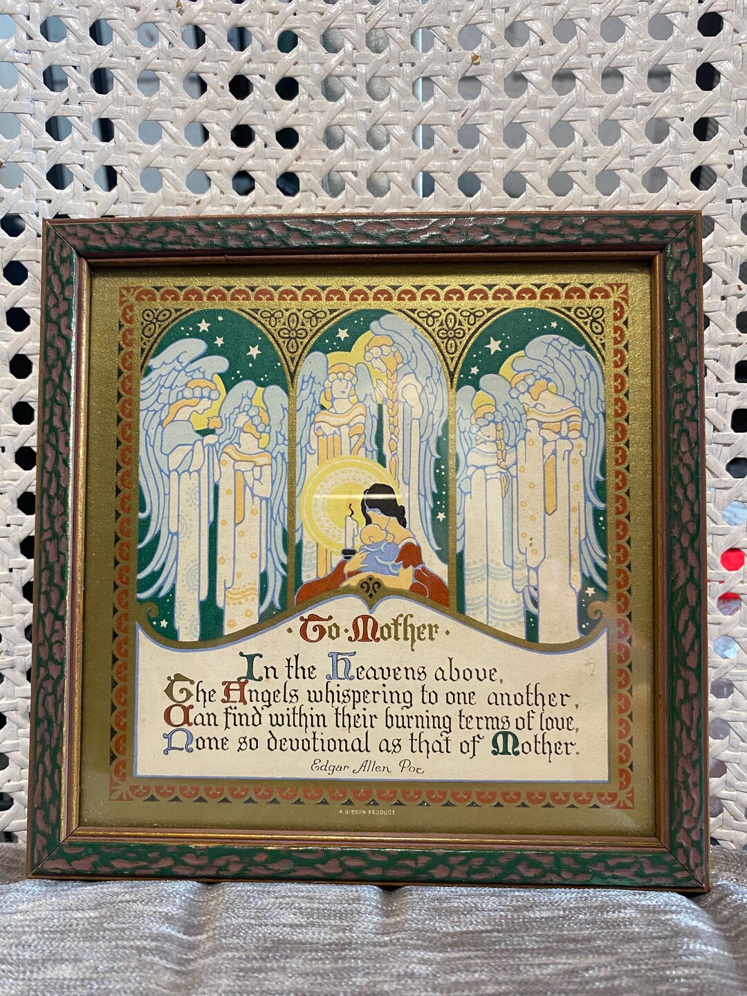 Antique Edgar Allan Poe Framed Print: "to Mother" Motto (late 1800s) - Etsy