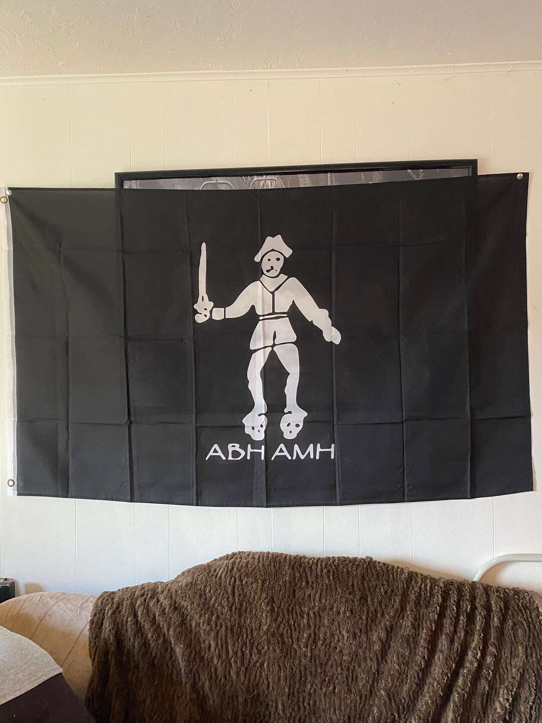 Vintage - Bartholomew Roberts Flag - Synthetic Material - Black Flag ...