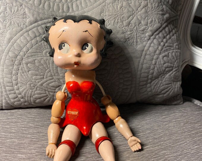 Betty Boop Doll Vintage 1930s Betty Boop Jointed Doll Wooden