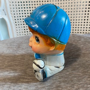 Vintage - 1970's - Hard Plastic - Vinyl - Boy Baseball Player - Piggy ...