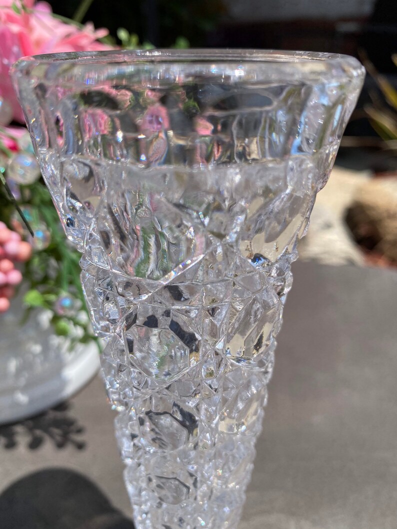 Cut Glass Vase Early American Prescut Glass Harvard Cane - Etsy