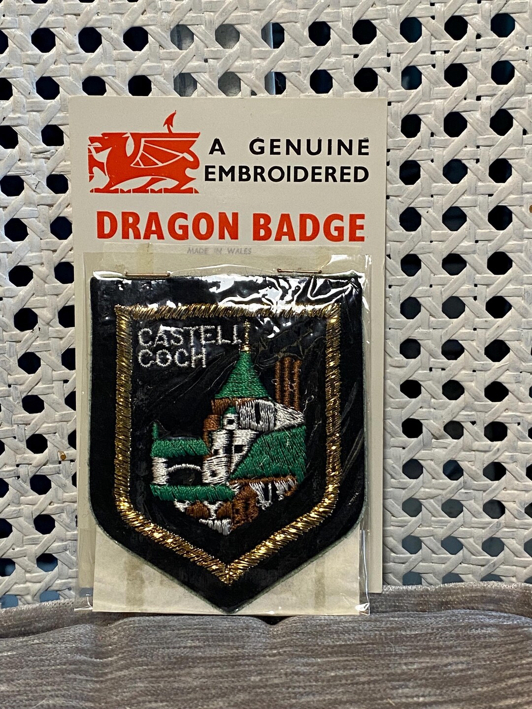 Vintage Castell Coch Embroidered Patch: Welsh Dragon Souvenir - Etsy