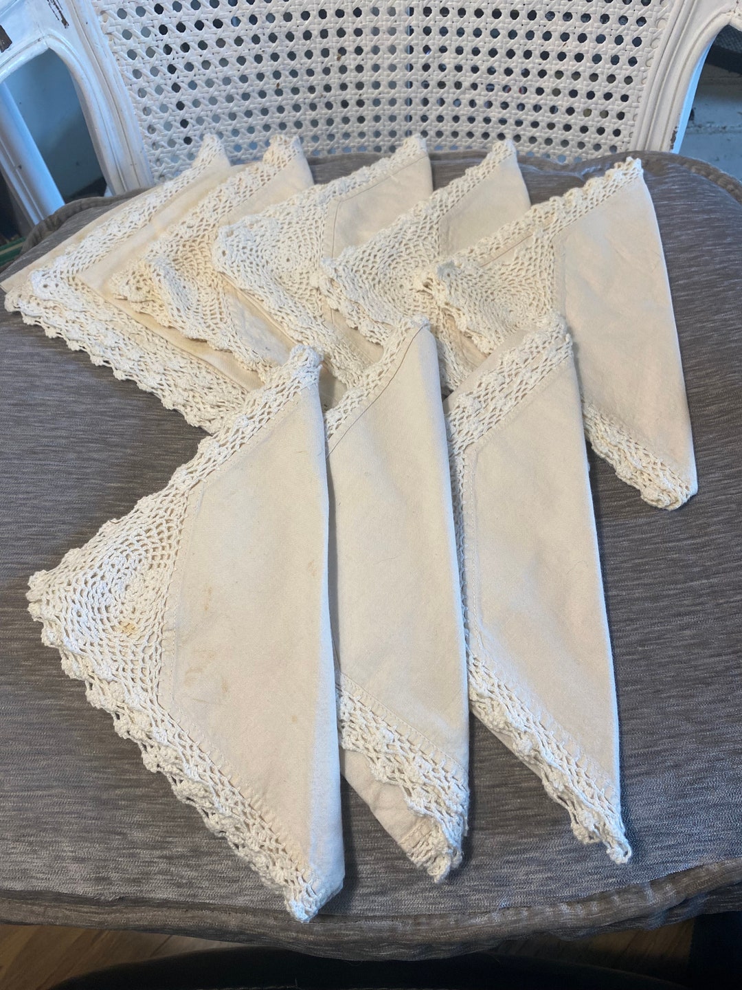 Vintage - 1950’s - BEAUTIFUL - Dinner Napkins - Set of Eight (8 ...