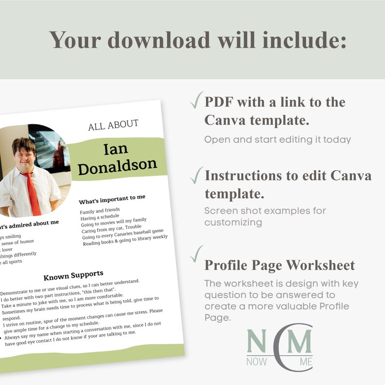 Autism All About Me Autism One Pager ADHD One Page Profile - Etsy