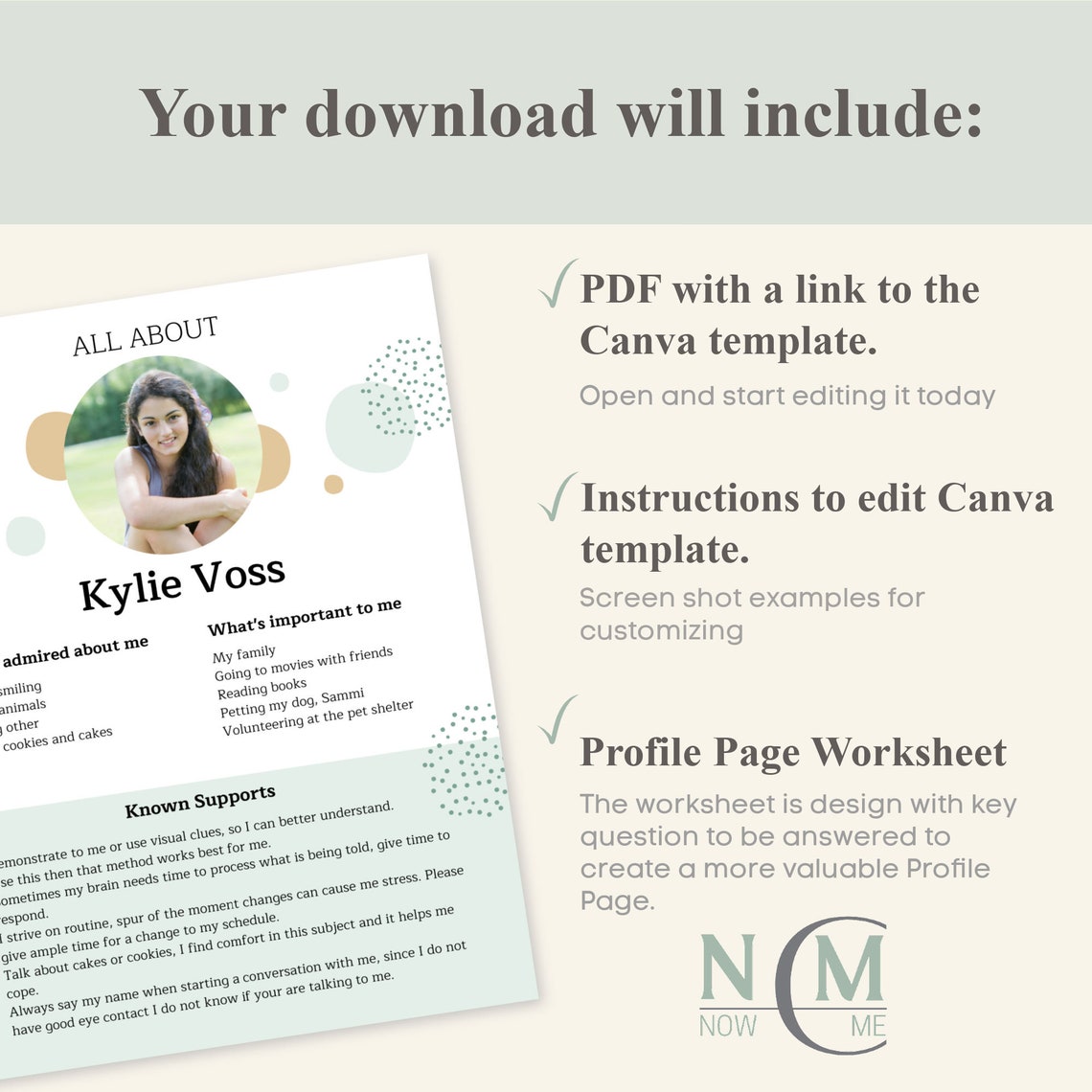 Autism All About Me Autism One Pager ADHD One Page Profile - Etsy