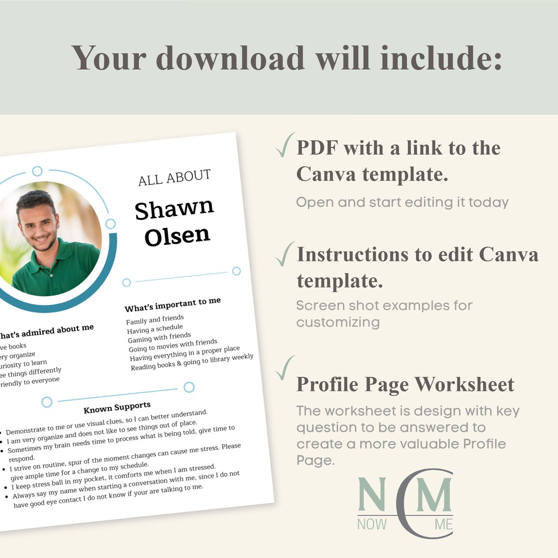 Autism All About Me ASD One Pager ADHD One Page Profile - Etsy Canada