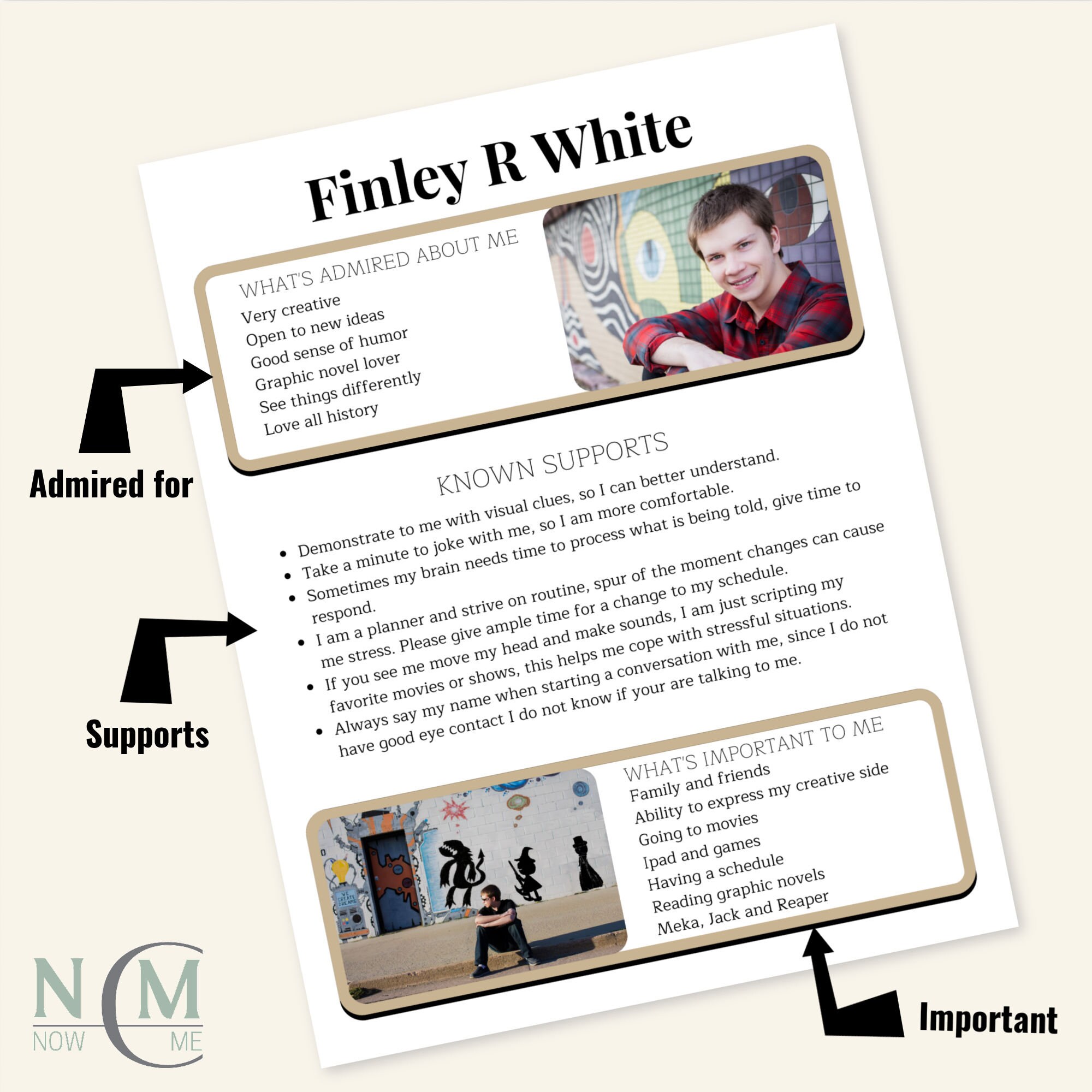 Autism All About Me Autism One Pager ADHD One Page Profile - Etsy Sweden