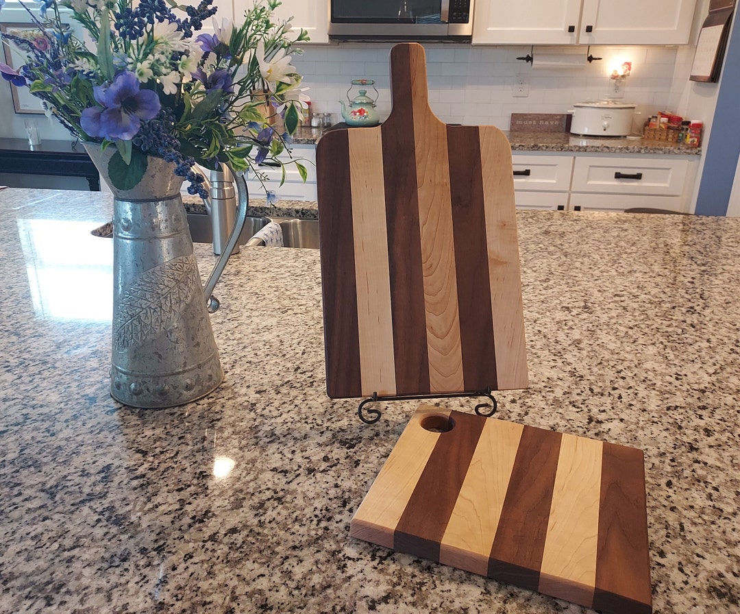 Striped Hardwood Cutting Board, Two Sizes - Etsy