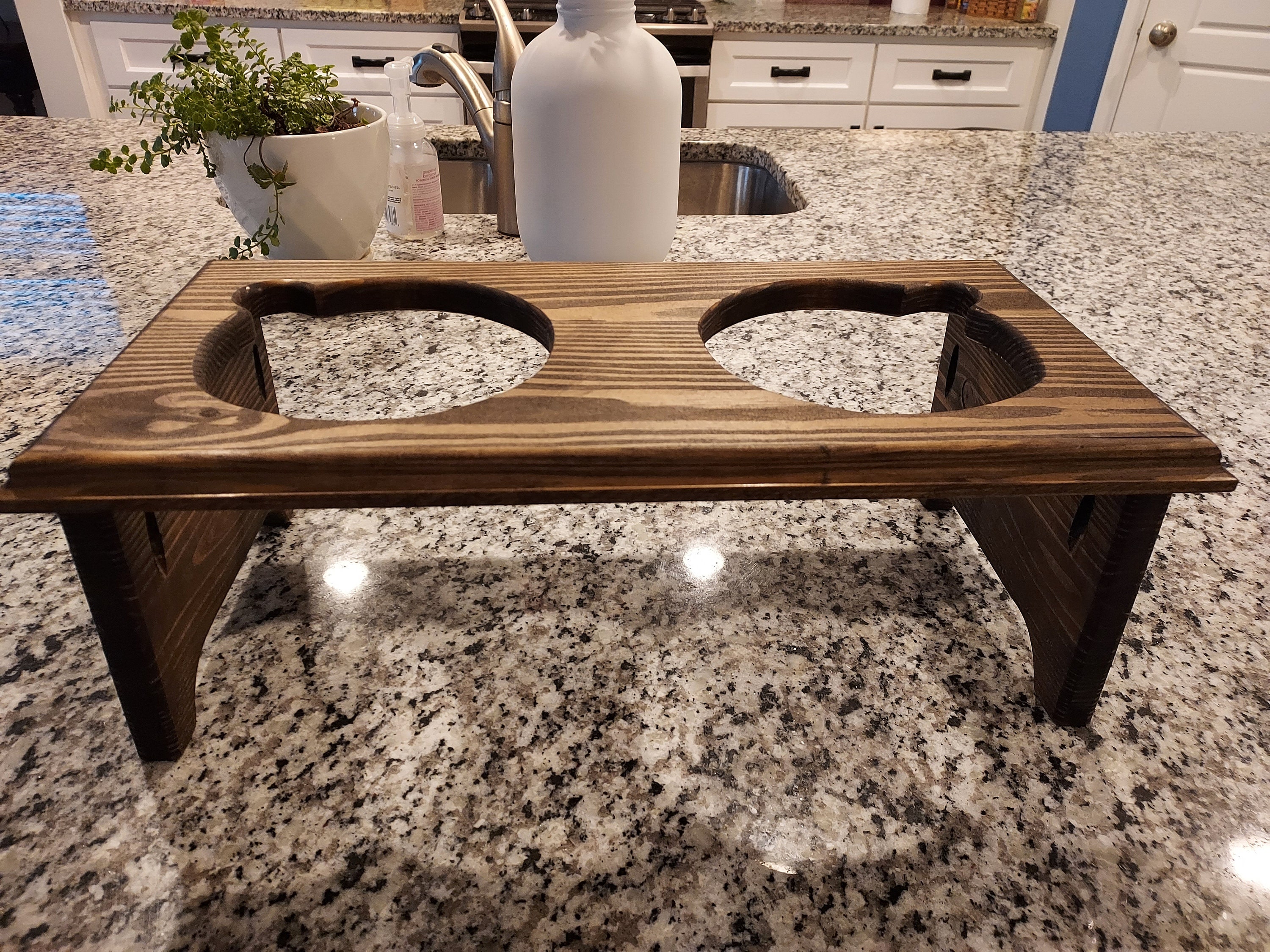 Double Dog Food and Water Bowl Stand | Elevated Dog Dish - Etsy