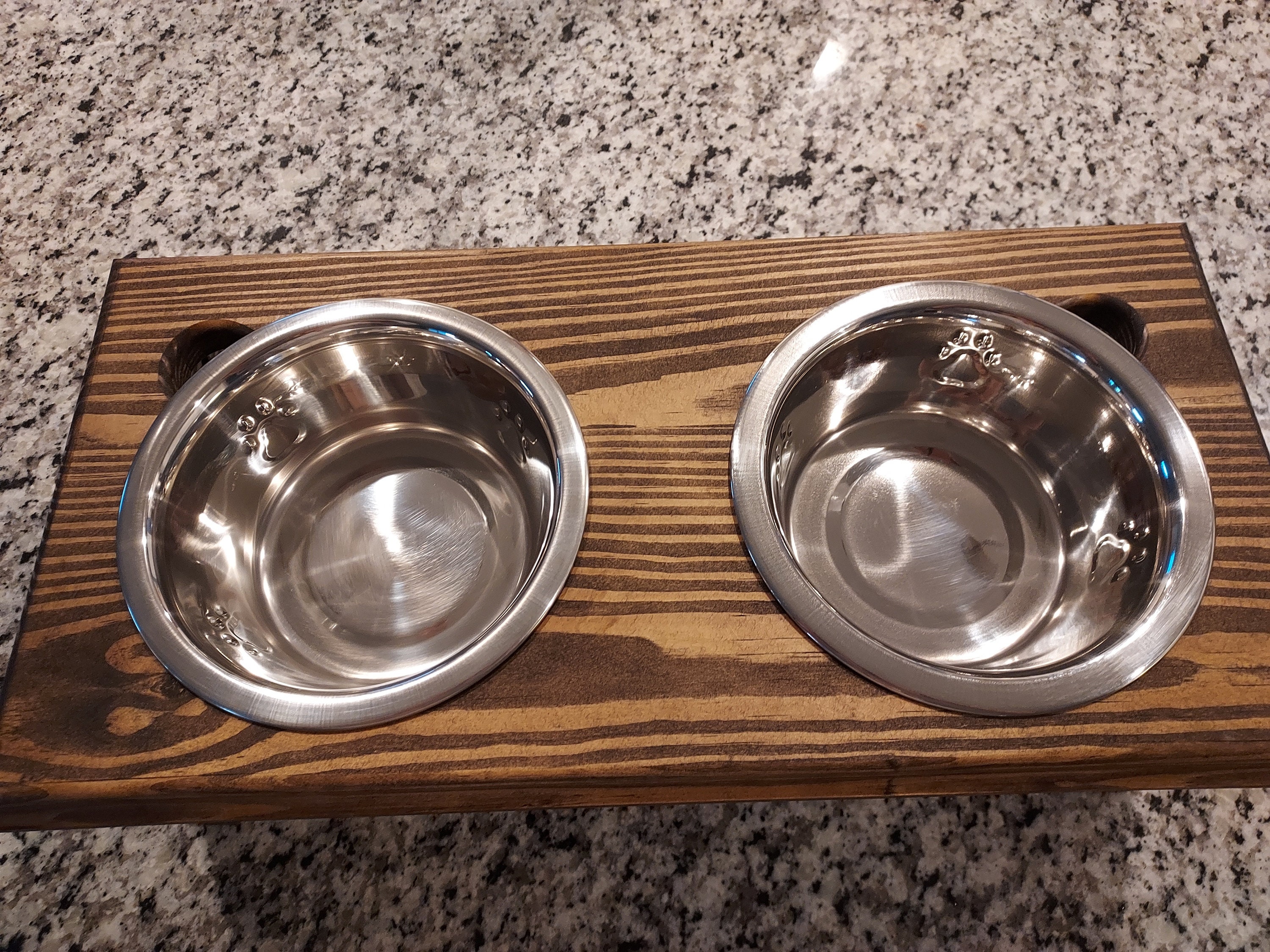 Double Dog Food and Water Bowl Stand | Elevated Dog Dish - Etsy