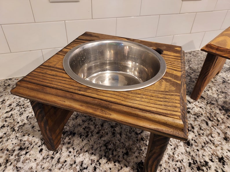 Single Dog Food and Water Bowl Stand | Elevated Dog Dish - Etsy
