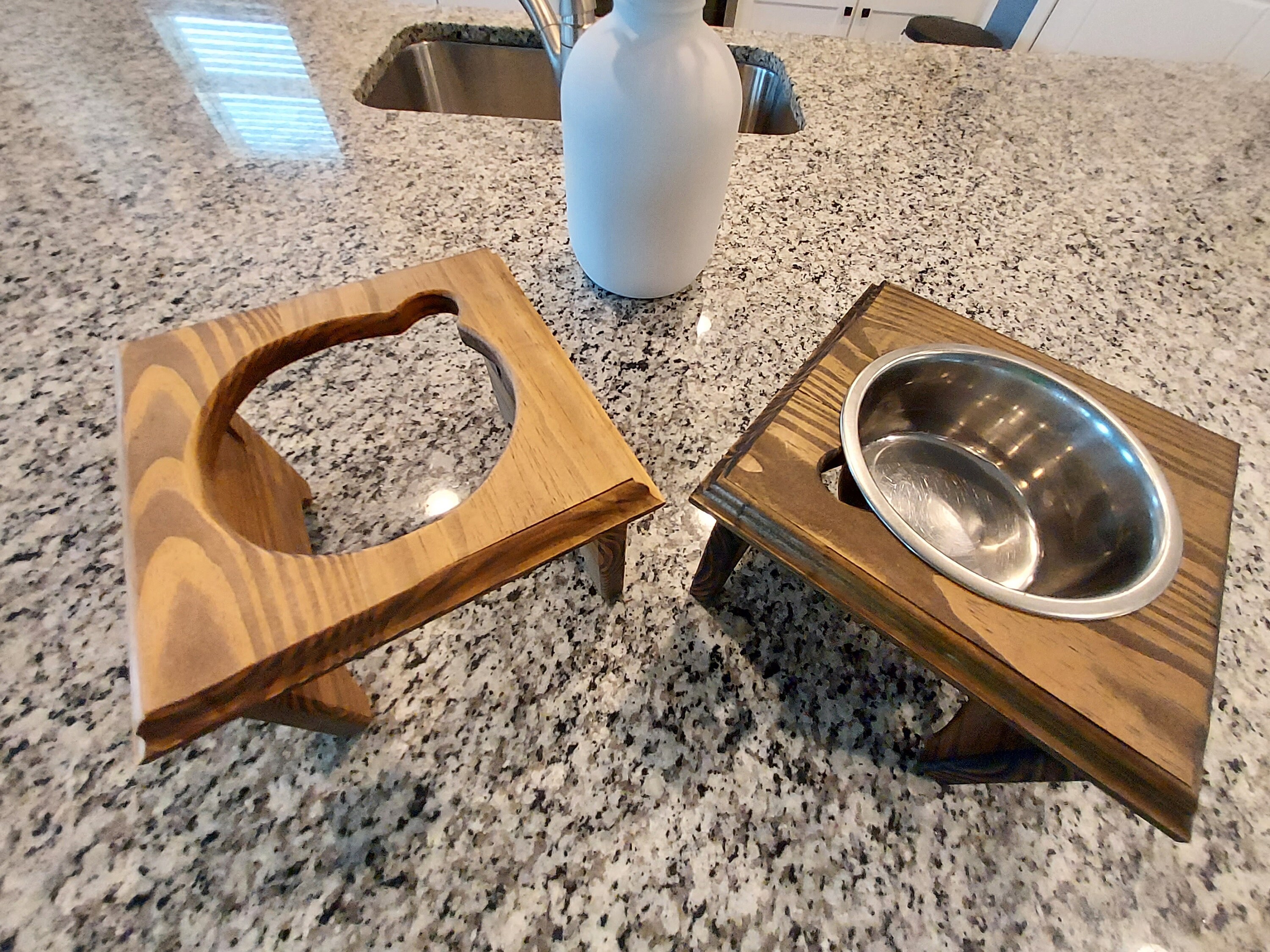 Single Dog Food and Water Bowl Stand | Elevated Dog Dish - Etsy