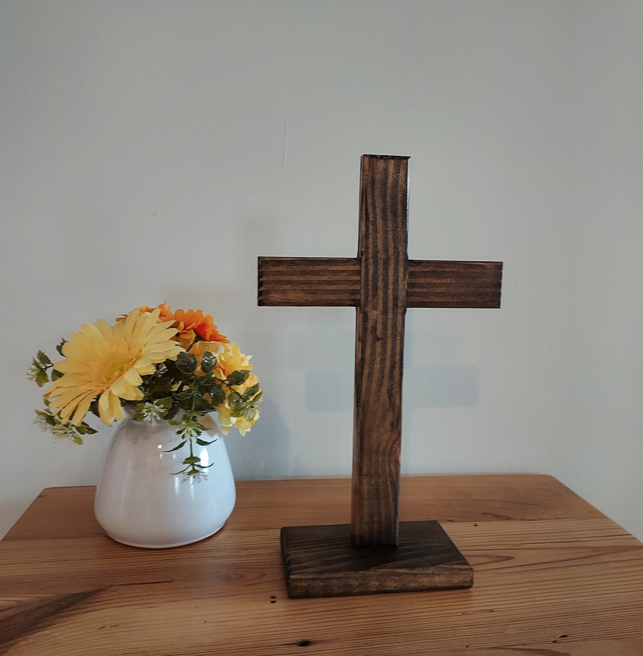 Rustic Wood Cross Tabletop Cross Decorative Wooden Cross Christian ...