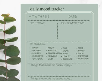 Daily Mood Tracker Sticker Sheet for Paper Planners Self Care - Etsy