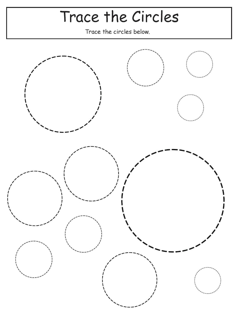 Shape Tracing Worksheet - Etsy