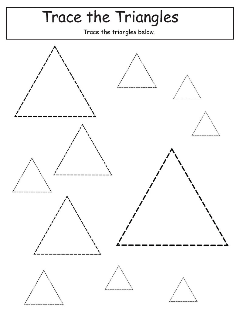 Shape Tracing Worksheet - Etsy