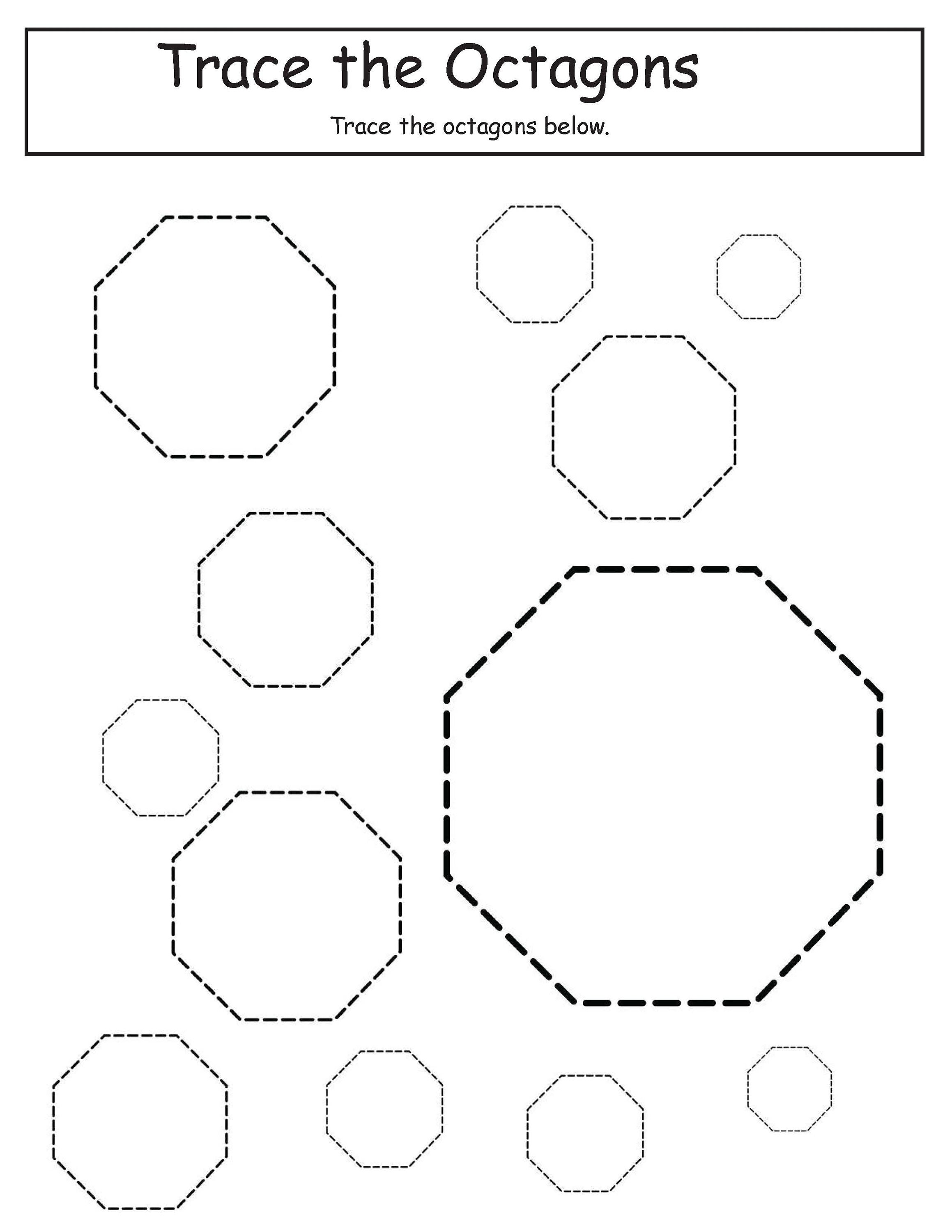 Shape Tracing Worksheet - Etsy