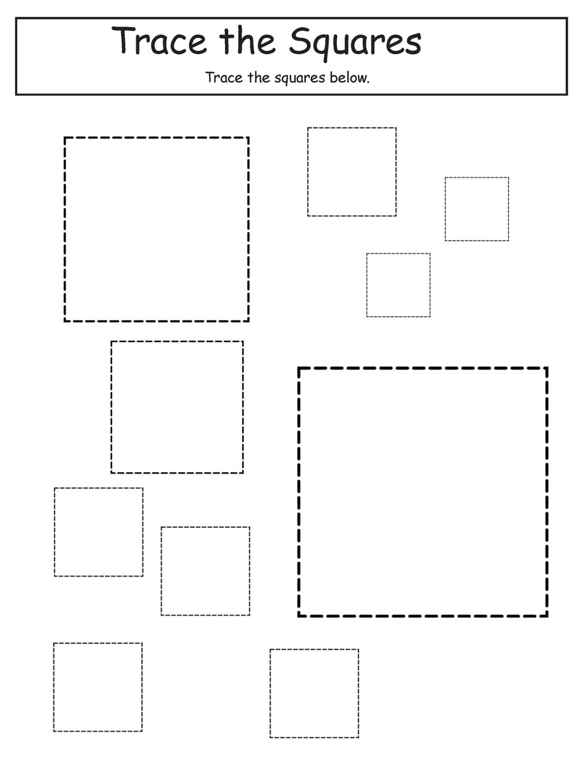 Shape Tracing Worksheet - Etsy