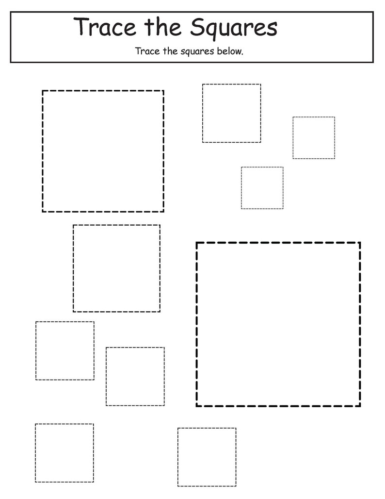 Shape Tracing Worksheet - Etsy