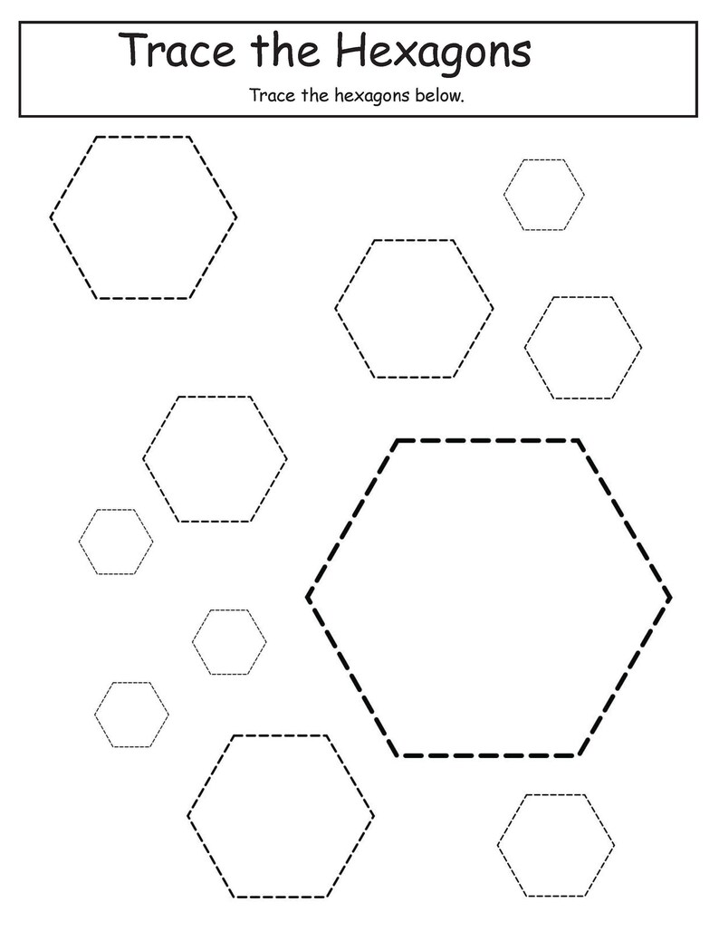 Shape Tracing Worksheet - Etsy