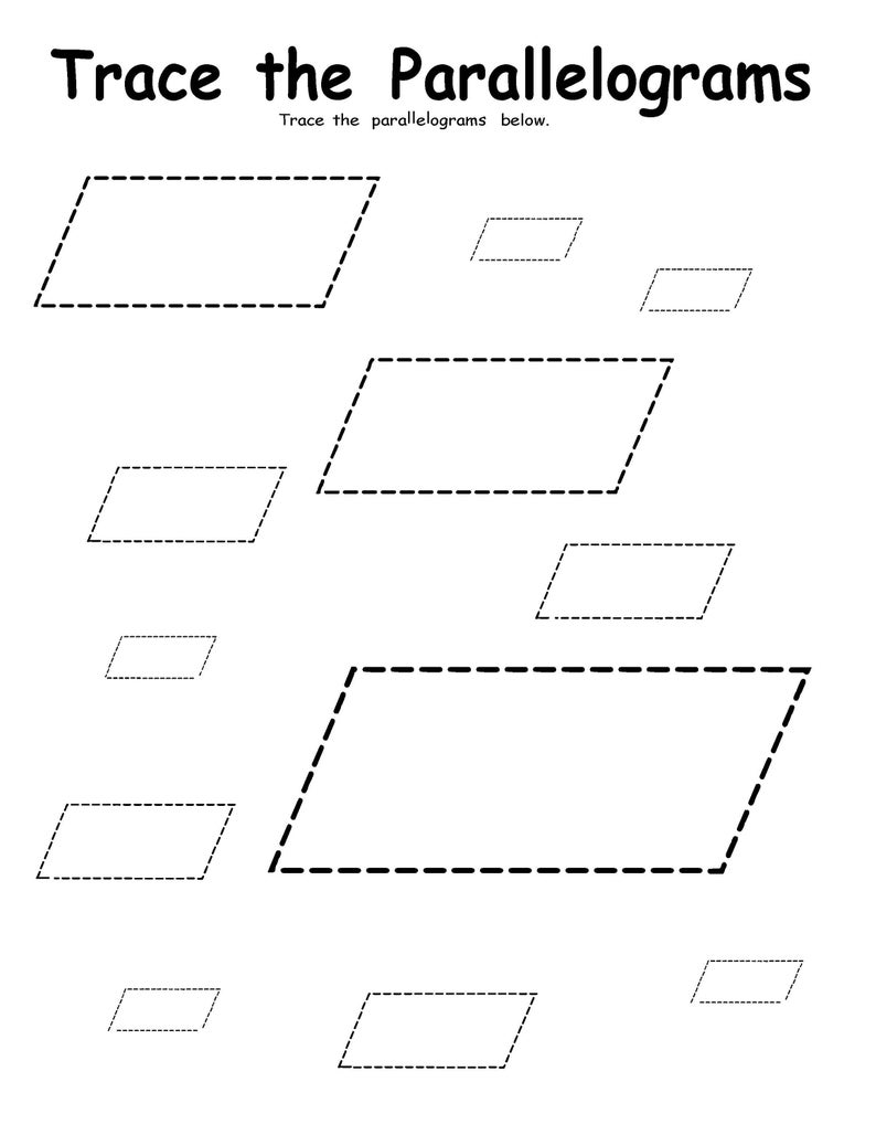 Shape Tracing Worksheet - Etsy
