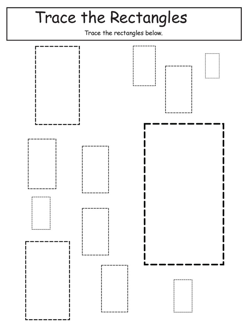 Shape Tracing Worksheet - Etsy