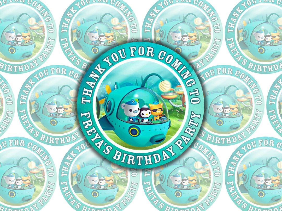 15 Octonauts Themed Personalised Party Bag Stickers Thank You for ...