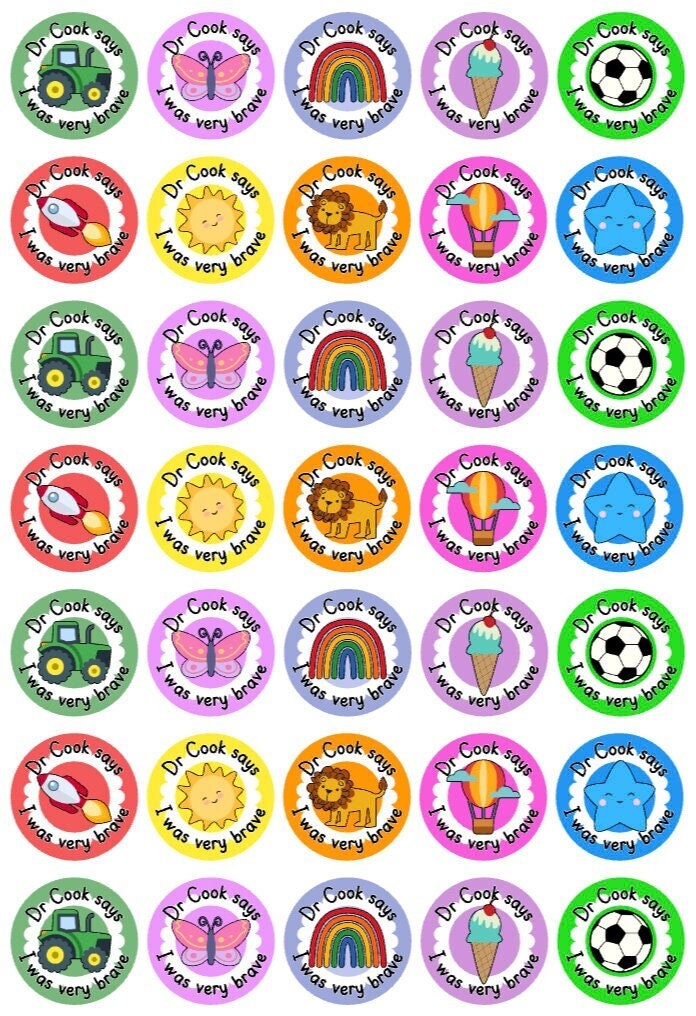 35 Personalised I Was Very Brave Stickers Doctor Stickers Nurse ...