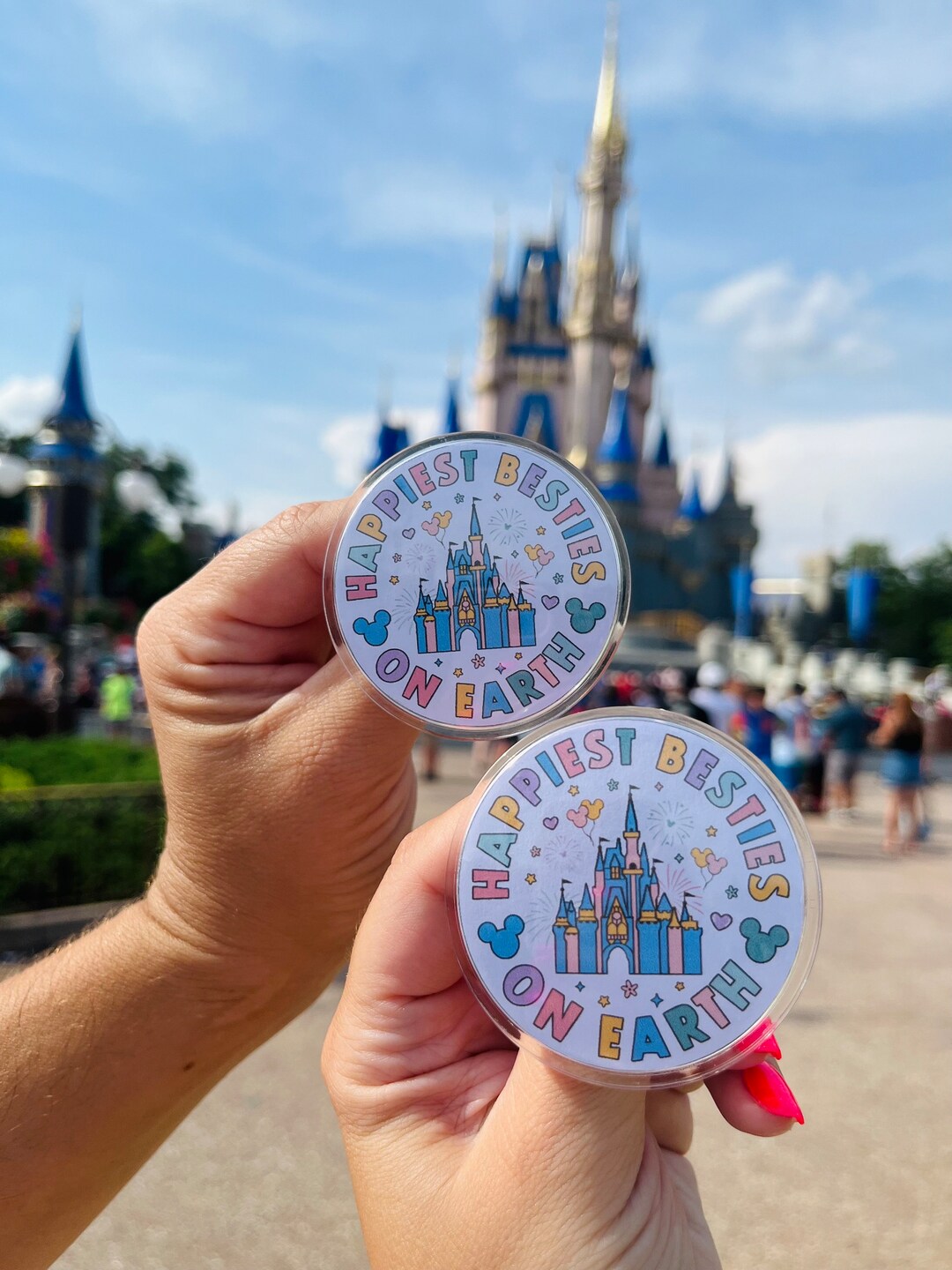 Happiest Besties on Earth Badge Disney World Disneyland - Etsy