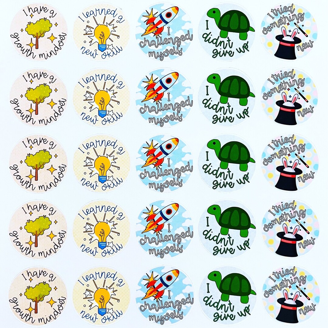 35 Growth Mindset Stickers Teacher Stickers Education Stickers ...