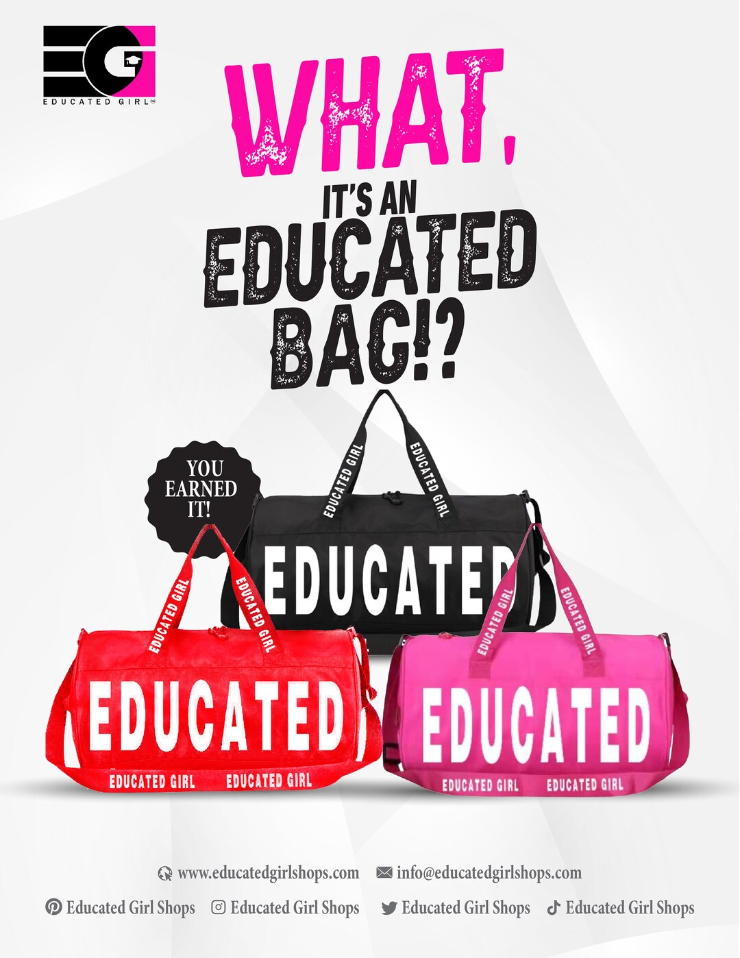 Custom Team Duffle Bags, EDUCATED Duffle Bag, Teacher Duffle Bag ...