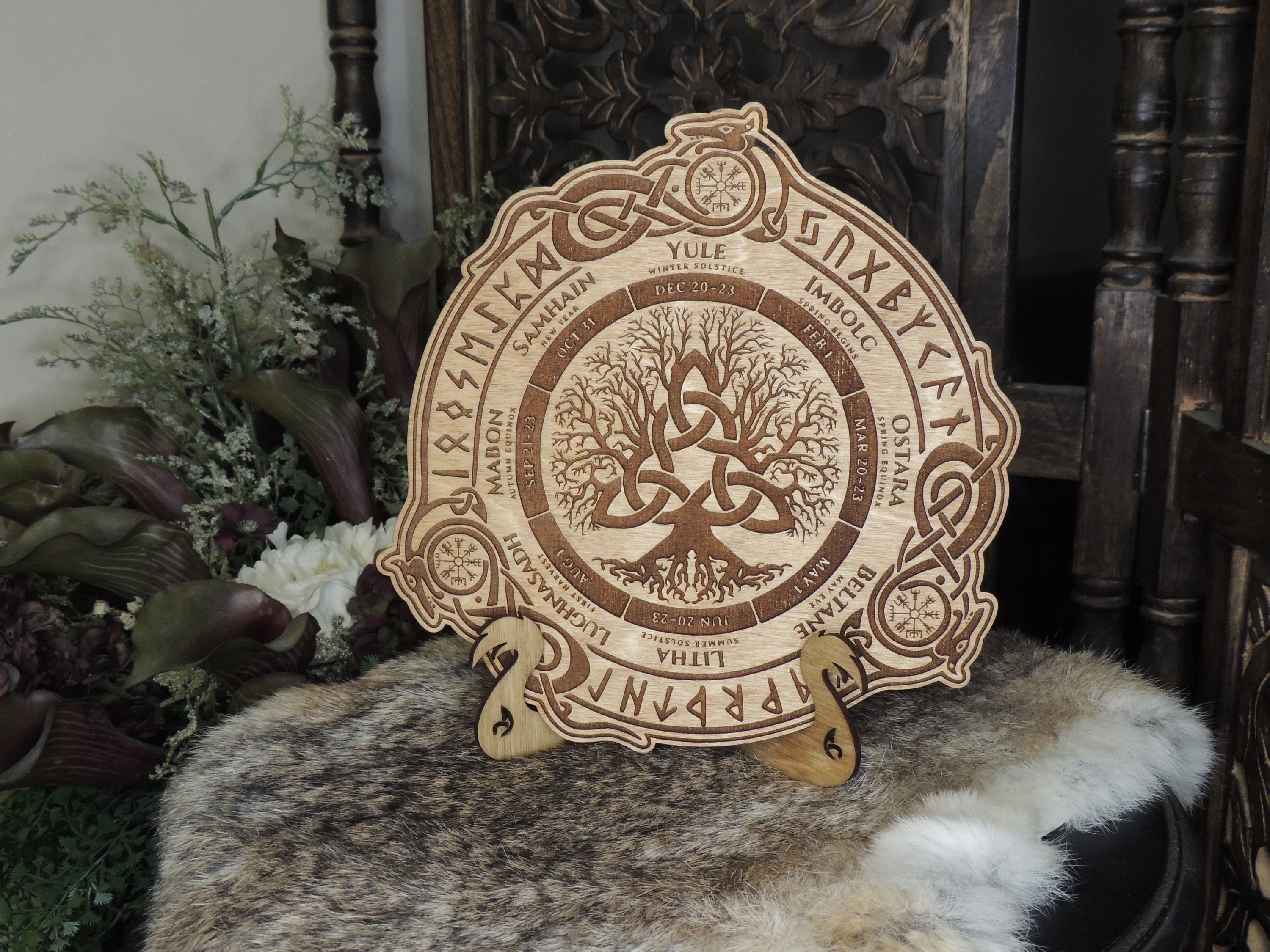 Norse Celtic Tree Celtic Dragon Solstice Wheel of the Year Pagan ...