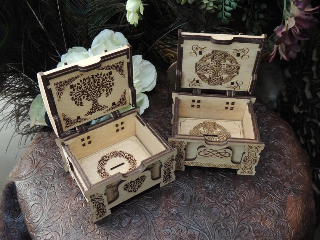 Engagement Ring Presentation Box Tree of Life Celtic Cross Keepsake ...