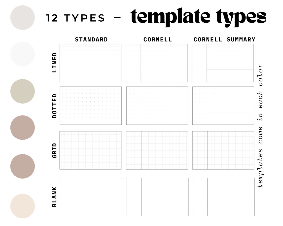Neutral Digital Notepaper Templates Goodnotes Notepaper | Etsy