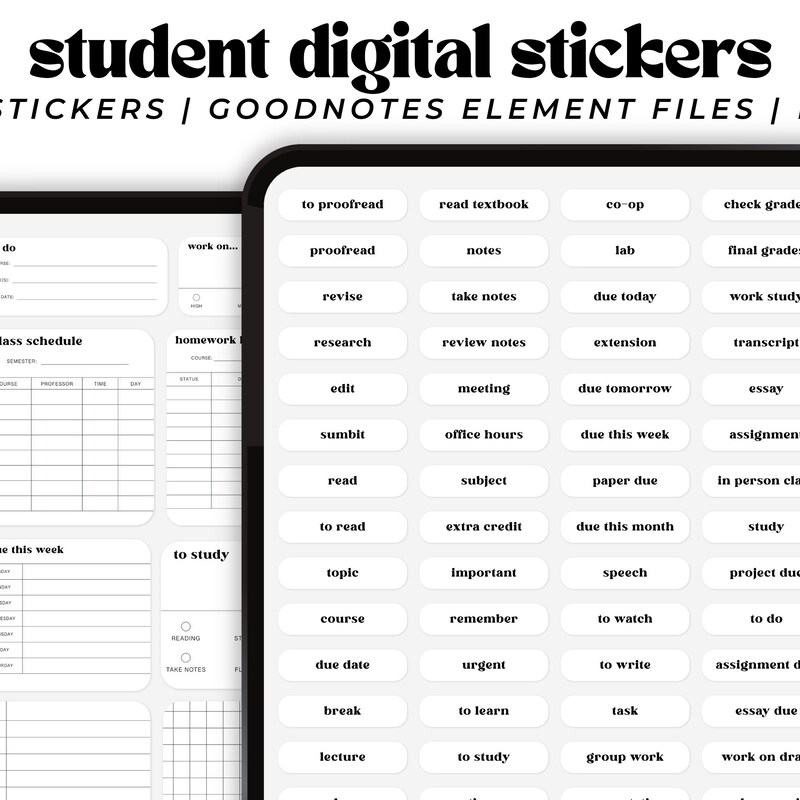 Student Planner Stickers - Etsy