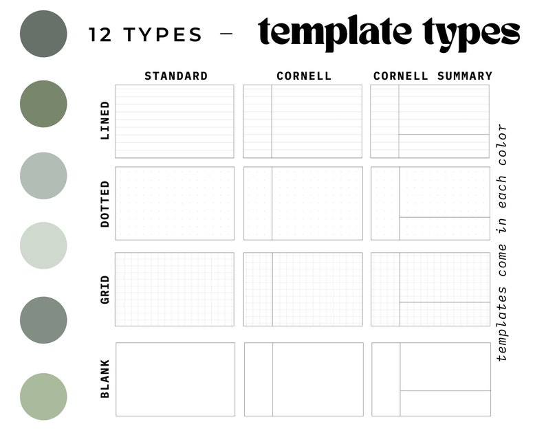 Green Digital Notepaper Templates, Aesthetic Goodnotes Notepaper, Sage ...