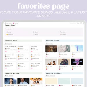 Notion Music Tracker, Aesthetic Music Notion Template, Daily Notion ...