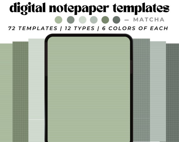 Green Digital Notepaper Templates Aesthetic Goodnotes - Etsy