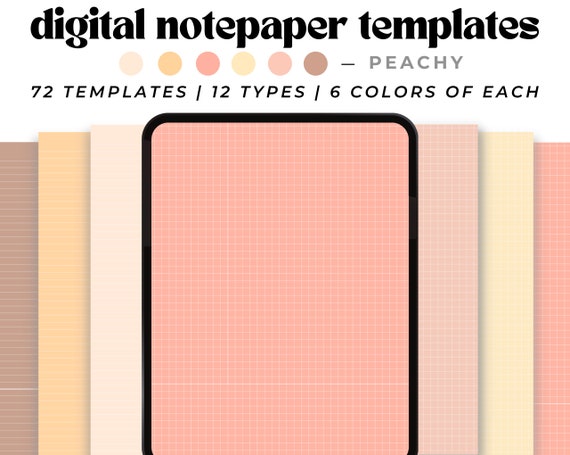 Peach Digital Notepaper Templates Aesthetic Goodnotes - Etsy