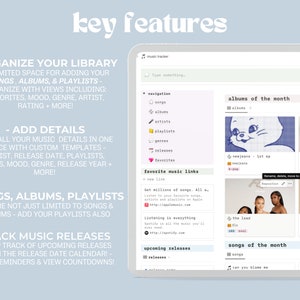 Notion Music Tracker, Aesthetic Music Notion Template, Daily Notion ...
