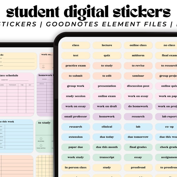 College Planner Stickers - Etsy