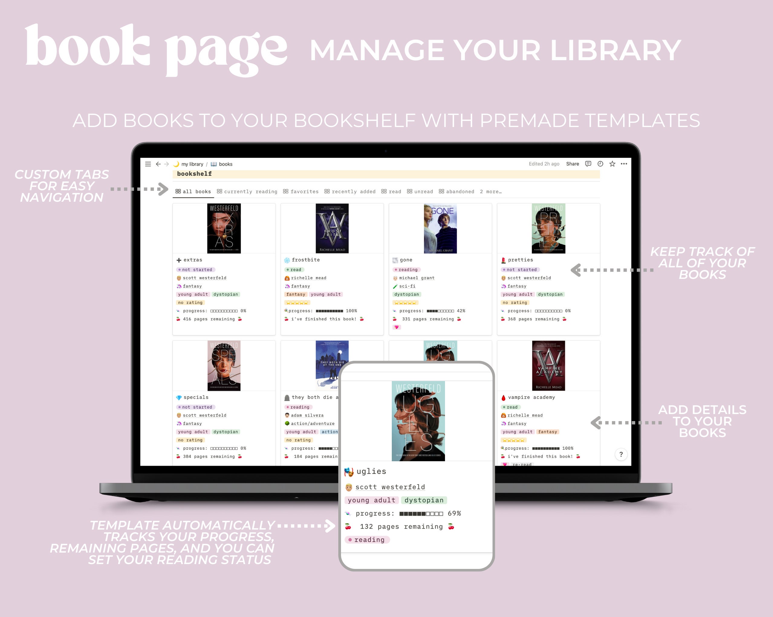 Notion Book Tracker, Notion Reading Tracker, Notion Audiobook Planner ...