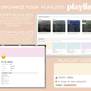 Notion Music Tracker, Aesthetic Music Notion Template, Daily Notion Planner, Kpop Digital ...