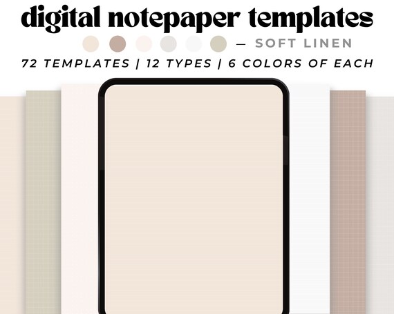 Neutral Digital Notepaper Templates Goodnotes Notepaper | Etsy